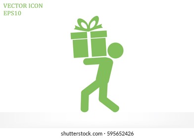 Man Gift Icon Vector Stock Vector (Royalty Free) 595652426 | Shutterstock