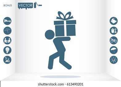 Man Gift Icon Vector Stock Vector (Royalty Free) 613490201 | Shutterstock