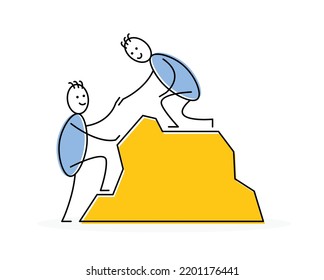 Man Giving Helping Hand Symbol Stickman Stock Vector (Royalty Free ...