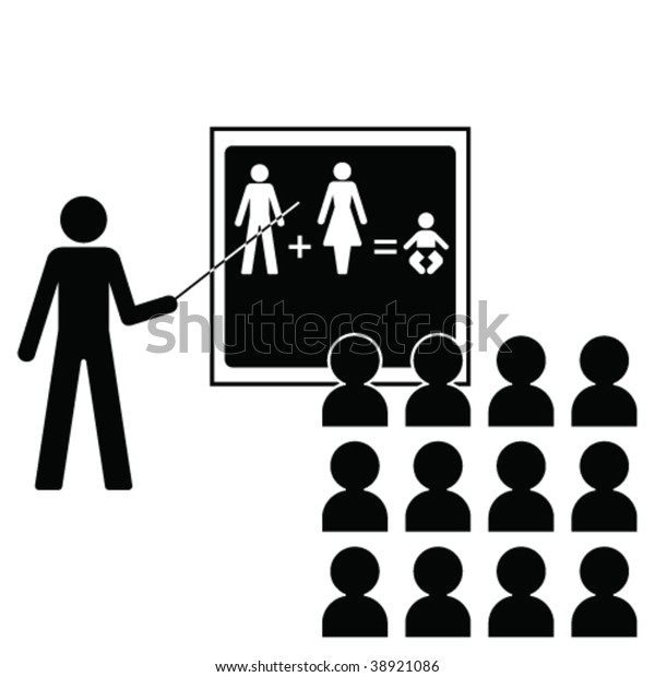 Man giving a lesson on human reproduction