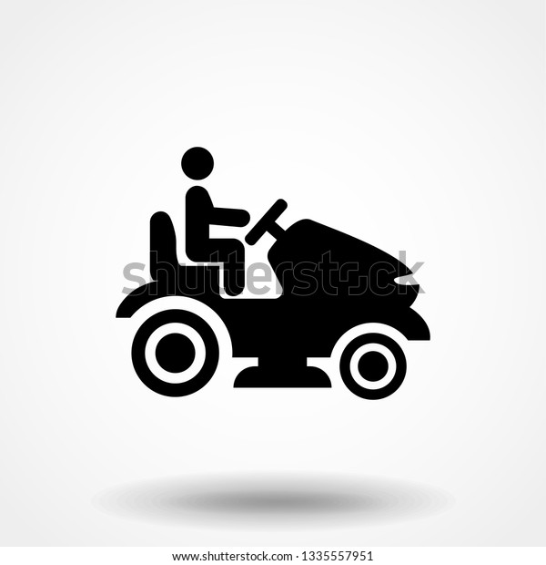 Man Grass Machine Icon Simple Illustration Stock Vector (Royalty Free ...
