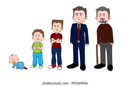 Man Grow Life Cycle Vector Stock Vector (Royalty Free) 1473911477