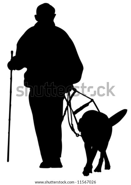 Man Guide Dog Silhouette Stock Vector (Royalty Free) 11567026 ...