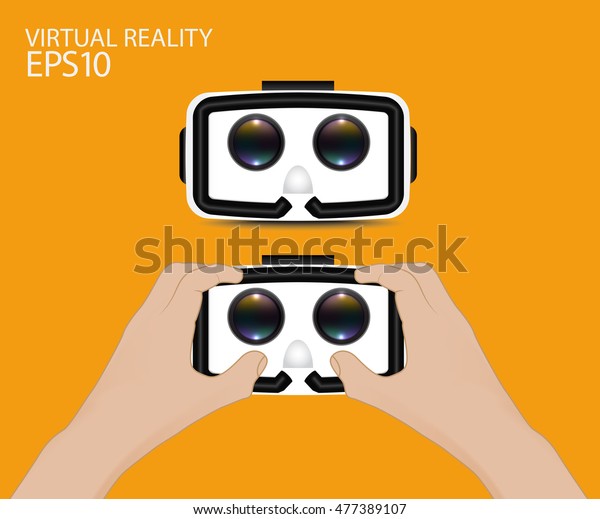 Man Hand Hold Virtual Reality Glasses Stock Vector (Royalty Free ...