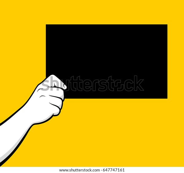 Man Hand Holding Blank Sign Stock Vector (Royalty Free) 647747161 ...