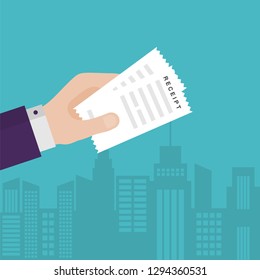 Man Hand Holding Receipt Hand Isolated: vector de stock (libre de ...