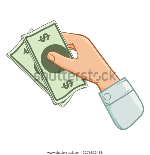 Man Hand Money Vector Illustration Isolated: เวกเตอร์สต็อก (ปลอดค่า ...