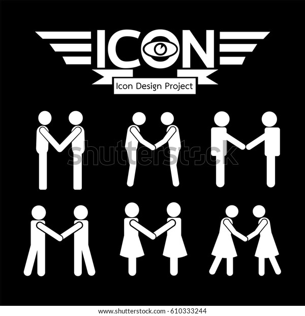 Man Handshake Icon Stock Vector (Royalty Free) 610333244 | Shutterstock