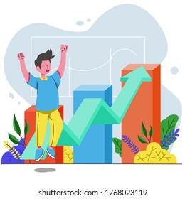 Man Happy Statistic Growing Stock Vector (Royalty Free) 1768023119 ...