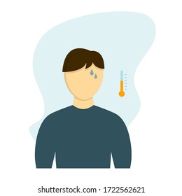 Man Has Fever Vector Illustration Flat Stock Vector (Royalty Free ...