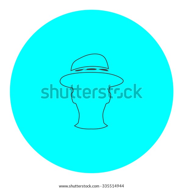 Man Head Hat Black Outline Flat Stock Vector (Royalty Free) 335514944 ...