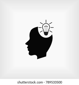 Man Head Light Bulb Icon Vector Stock Vector (Royalty Free) 789533500 ...