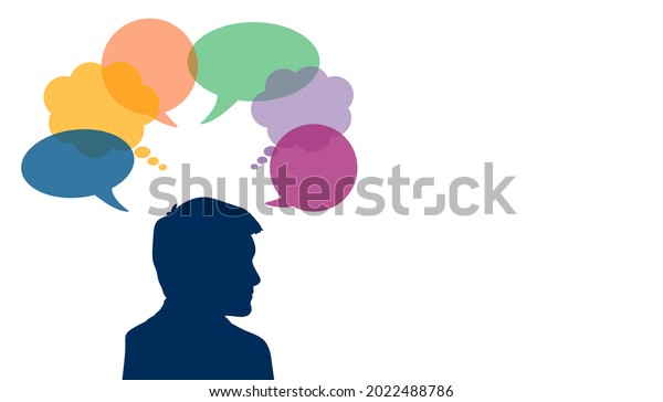Man Head Thoughts Colorful Thinking Speech Stock Vector (Royalty Free ...