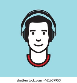 Man Headphone Vector Stock Vector (Royalty Free) 461639953 | Shutterstock