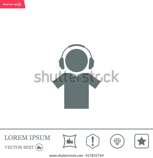 Man Headphones Vector Icon Stock Vector (Royalty Free) 457832764 ...