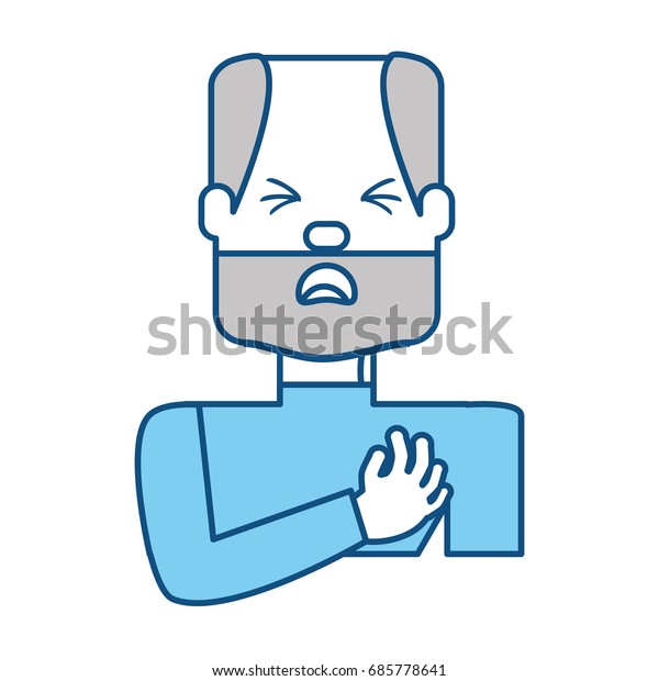 Man Heart Attack Face Cartoon Stock Vector (Royalty Free) 685778641 ...