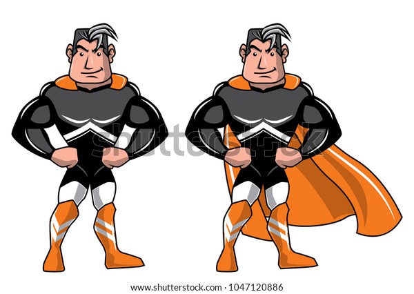 Man Hero Super Hero Superman Orange Stock Vector (Royalty Free ...