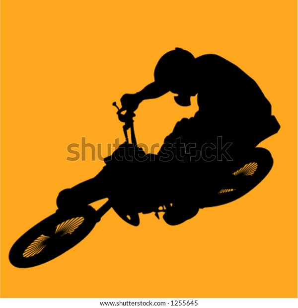 Man Hitting Jump On Dirt Bike Stock Vector (Royalty Free) 1255645 ...