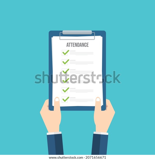 Man Hold Attendance Clipboard Checklist Questionnaire Stock Vector ... Man Hold Attendance Clipboard Checklist Questionnaire Stock Vector ...