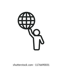Man Hold World Vector Icon Stock Vector (Royalty Free) 1176690031 ...