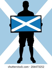 Man Holding Flag Scotland Vector Stock Vector (Royalty Free) 206473252 ...