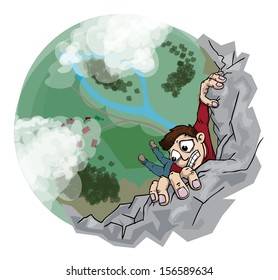Man Holding On Ledge Vector Illustration Stock Vector (Royalty Free ...