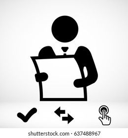 Man Holding Sheet Paper Icon Stock Vector (Royalty Free) 637488967 ...