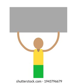 Man Holding Sign Stock Vector (Royalty Free) 1943796679 | Shutterstock