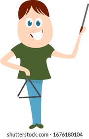 Man Holding Triangle Illustration Vector On Stock Vector (Royalty Free ...
