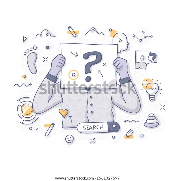 Man Holding White Paper Question Mark Stock Vector (Royalty Free ...