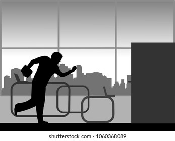 Man Hurries Work Runs Out Office Stock Vector (Royalty Free) 1060368089 ...
