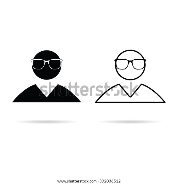 Man Icon Black White Set Illustration Stock Vector (Royalty Free ...