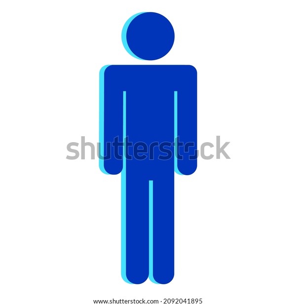 Man Icon Blue Sign Human Silhouette Stock Vector (Royalty Free ...