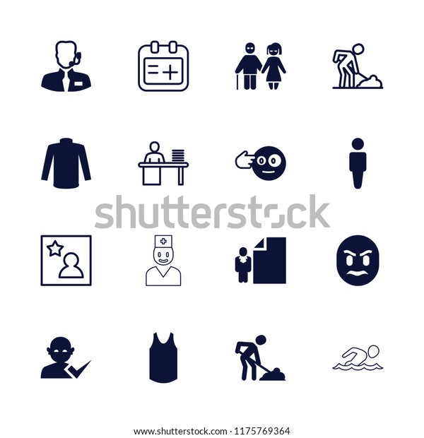 Man Icon Collection 16 Man Filled Stock Vector (Royalty Free ...