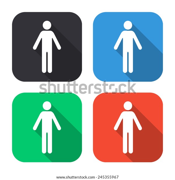 Man Icon Colored Illustration Gray Blue Stock Vector (Royalty Free ...