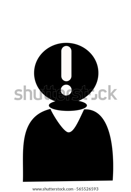 Man Icon Exclamation Mark On His Stock Vector (Royalty Free) 565526593 ...