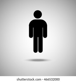 Man Icon Flat Style Grey Background Stock Vector (Royalty Free ...