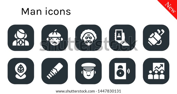 Man Icon Set 10 Filled Man Stock Vector (Royalty Free) 1447830131 ...