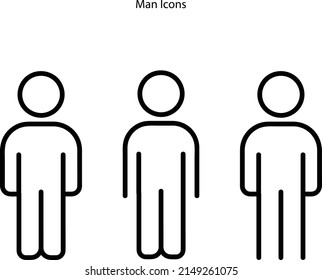 Man Icons Isolated On White Background Stock Vector (Royalty Free ...