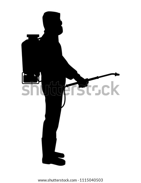 Man Insecticide Spray Silhouette Vector Stock Vector (Royalty Free ...