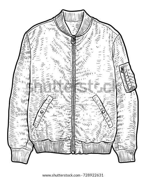 Man Jacket Illustration Drawing Engraving Ink Stock Vector (Royalty ...