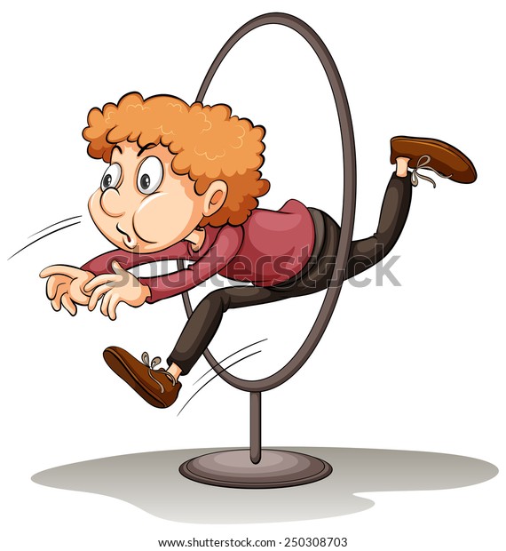 Man Jumping Through Hoop On White: เวกเตอร์สต็อก (ปลอดค่าลิขสิทธิ์ ...