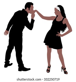 Man Kissing Womans Hand Vector: เวกเตอร์สต็อก (ปลอดค่าลิขสิทธิ์ ...