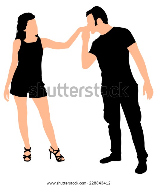Man Kissing Womans Hand Vector Stock Vector (Royalty Free) 228843412 ...