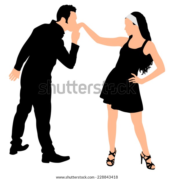 Man Kissing Womans Hand Vector Stock Vector (Royalty Free) 228843418 ...