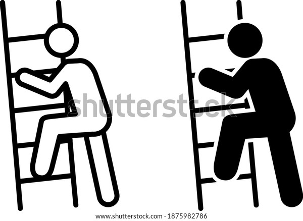 Man Ladder Icon Vector Illustration Stock Vector (Royalty Free ...