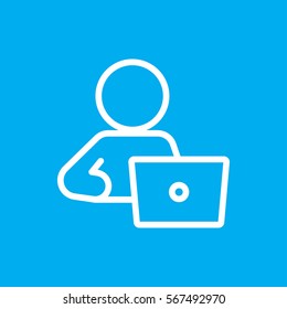Man Laptop Icon Vector Sign Symbol Stock Vector (Royalty Free ...