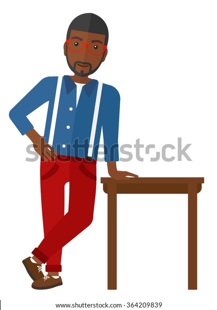 Man Leaning On Table Stock Vector (Royalty Free) 364209839 | Shutterstock