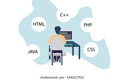 Man Learning All Languages Illustration Stock Vector (Royalty Free ...