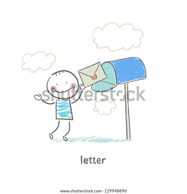 Man Letter Illustration Stock Vector (Royalty Free) 129948890 ...